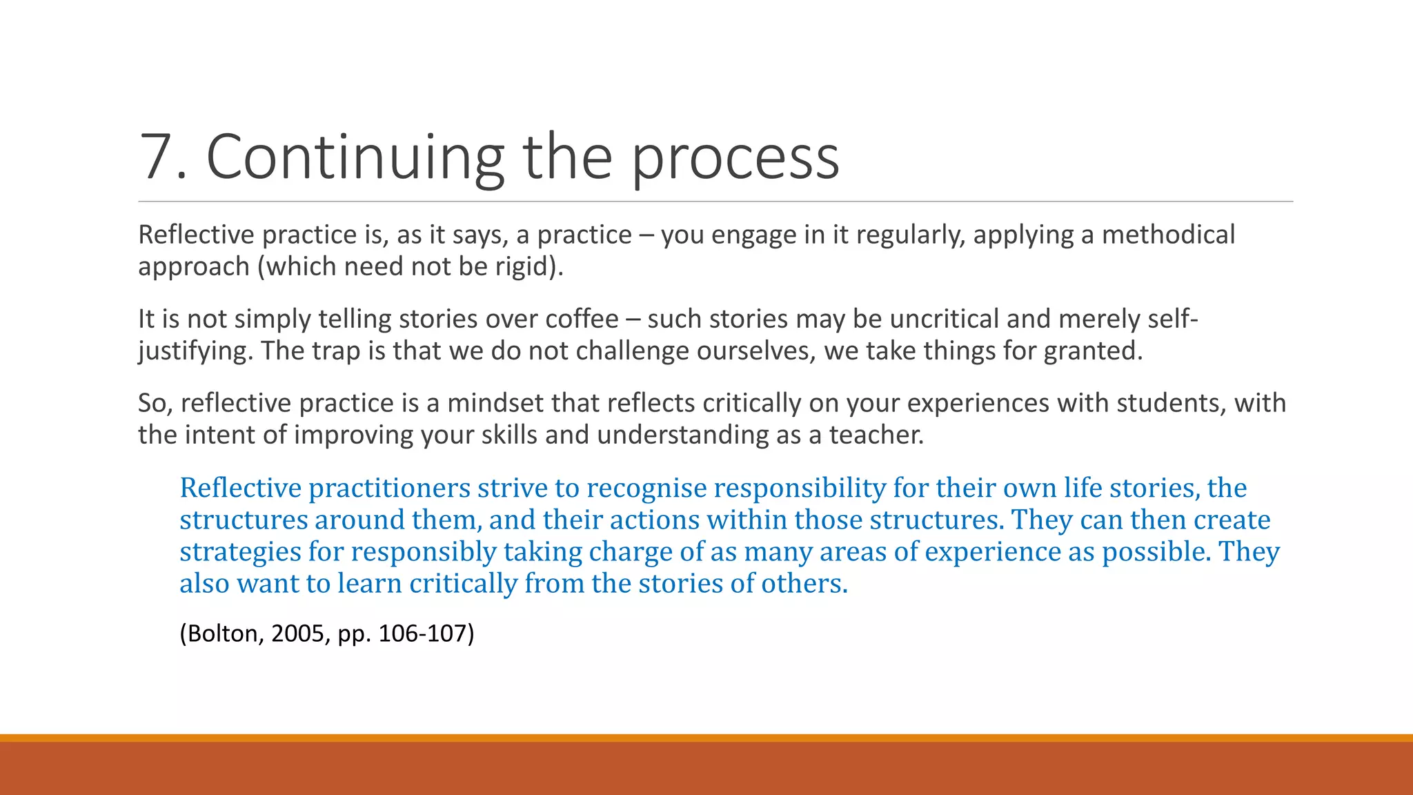 Reflective practice for teachers | PPTX