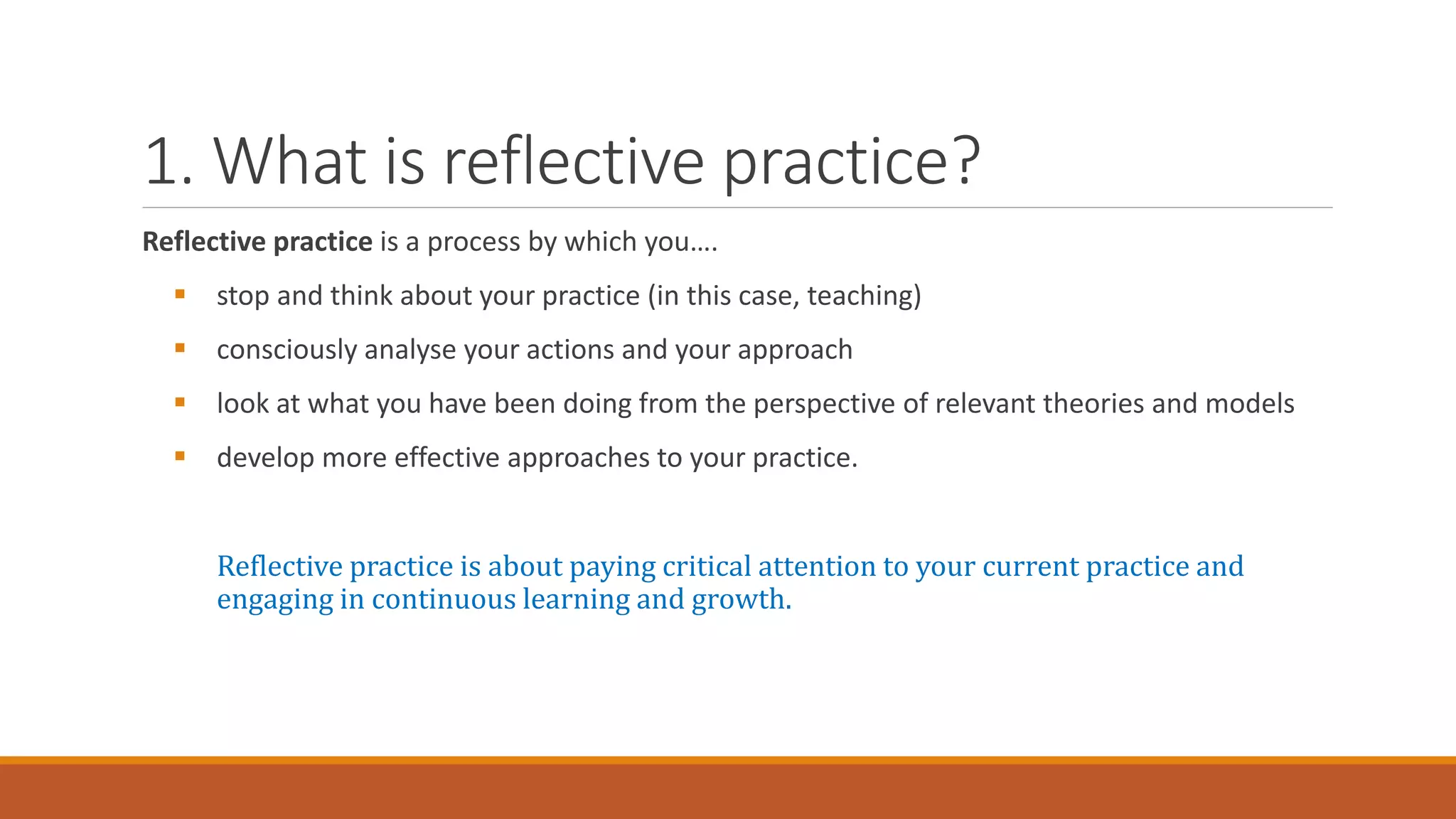 Reflective practice for teachers | PPTX
