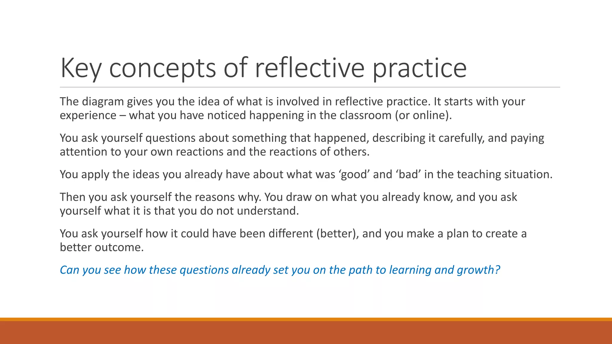 Reflective practice for teachers | PPTX