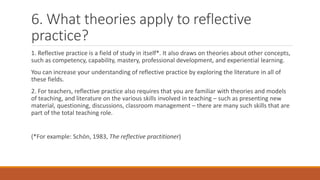 Reflective practice for teachers | PPTX