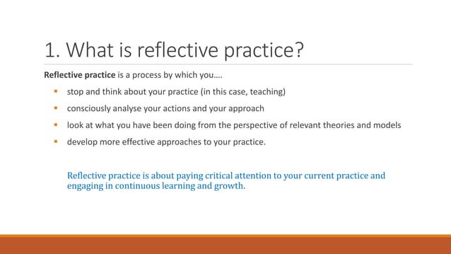 Reflective practice for teachers | PPTX