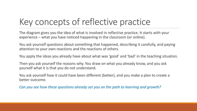 Reflective practice for teachers | PPTX