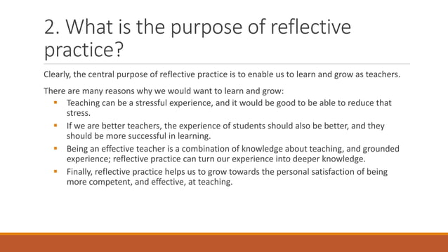 Reflective practice for teachers | PPTX