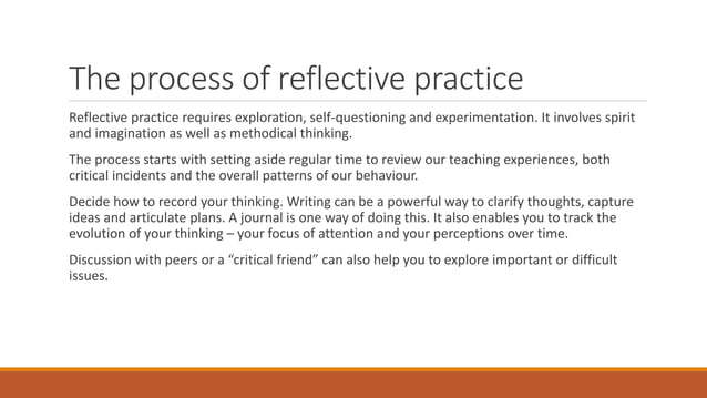 Reflective practice for teachers | PPTX