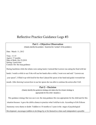 Reflective practice guidance logs | DOCX