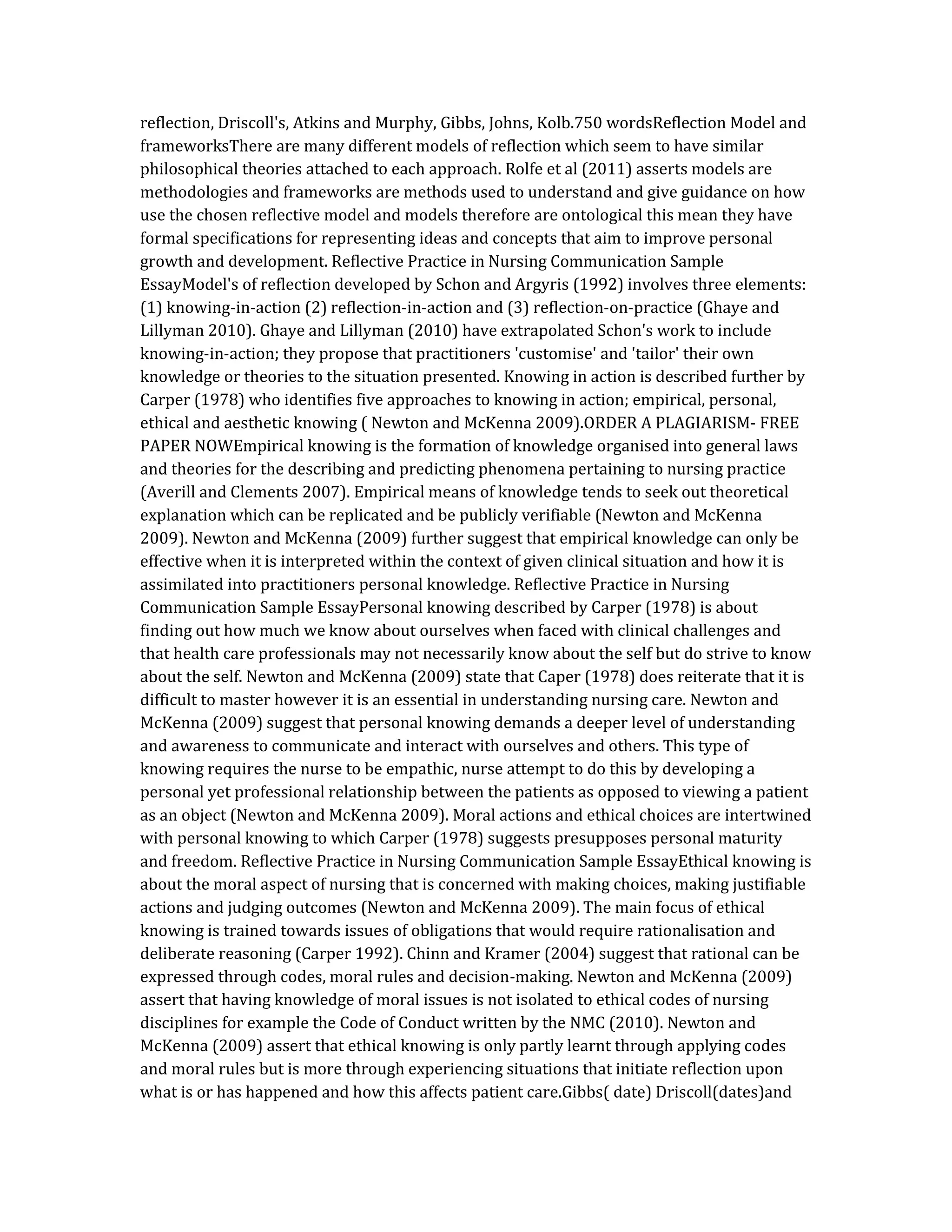 Reflective Practice in Nursing Communication Sample Essay.docx