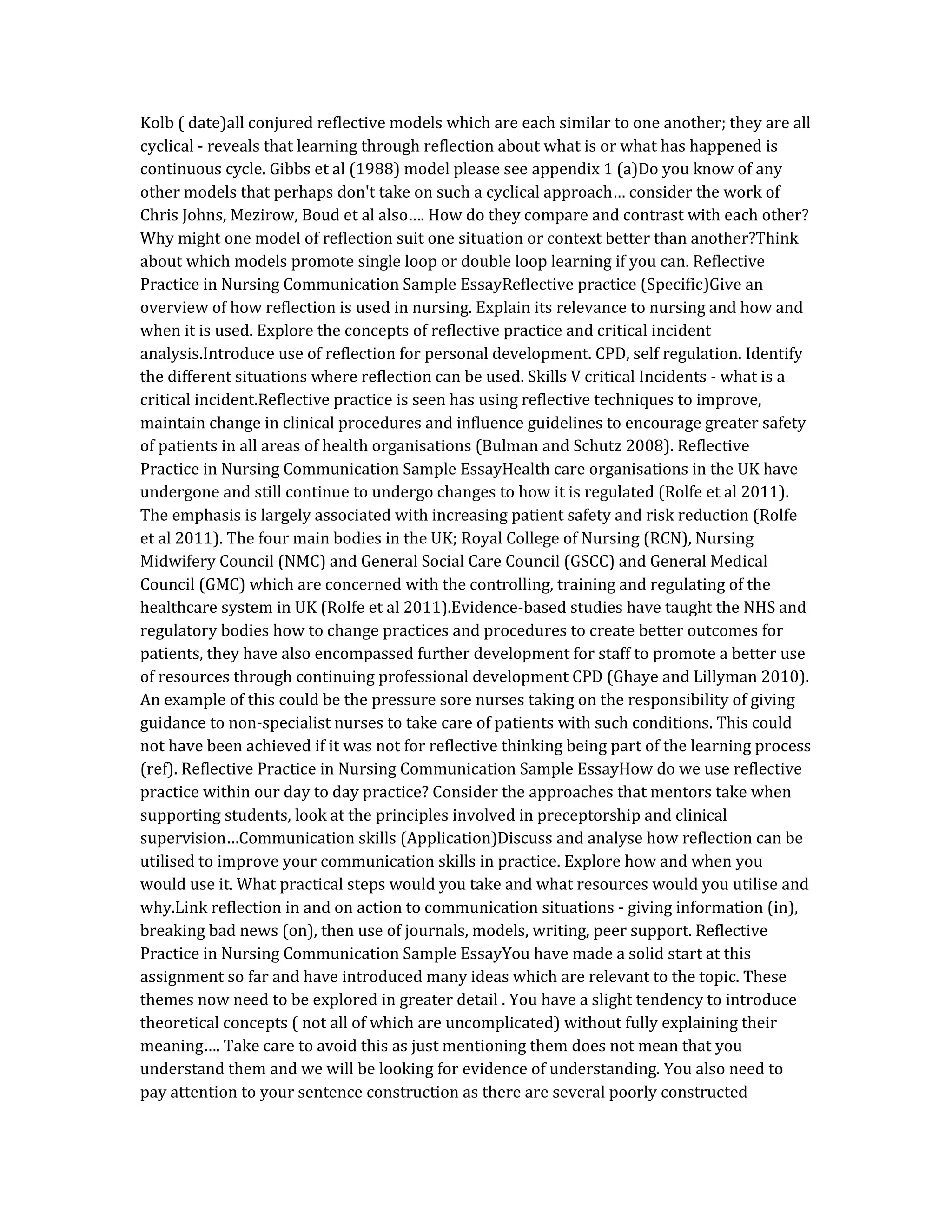 Reflective Practice in Nursing Communication Sample Essay.docx