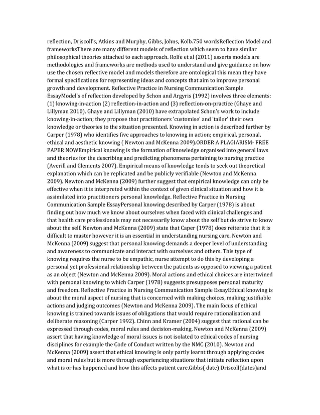 Reflective Practice in Nursing Communication Sample Essay.docx