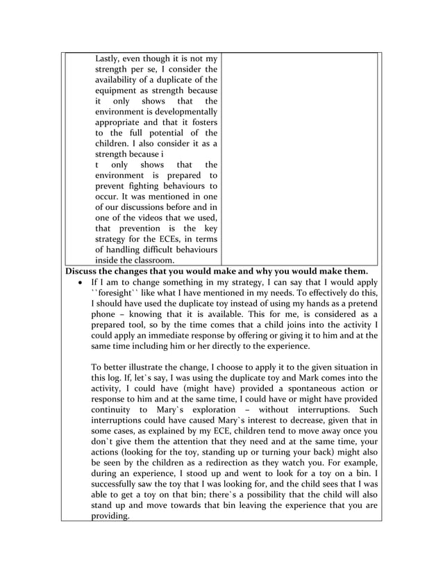 Reflective practice logs template | DOCX | Parenting Babies and Toddlers | Parenting