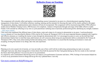 Reflective Reflection On Reflective Learning | PDF