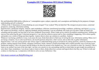 Reflective Reflection On Reflective Learning | PDF