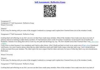 Reflective Reflection On Reflective Learning | PDF