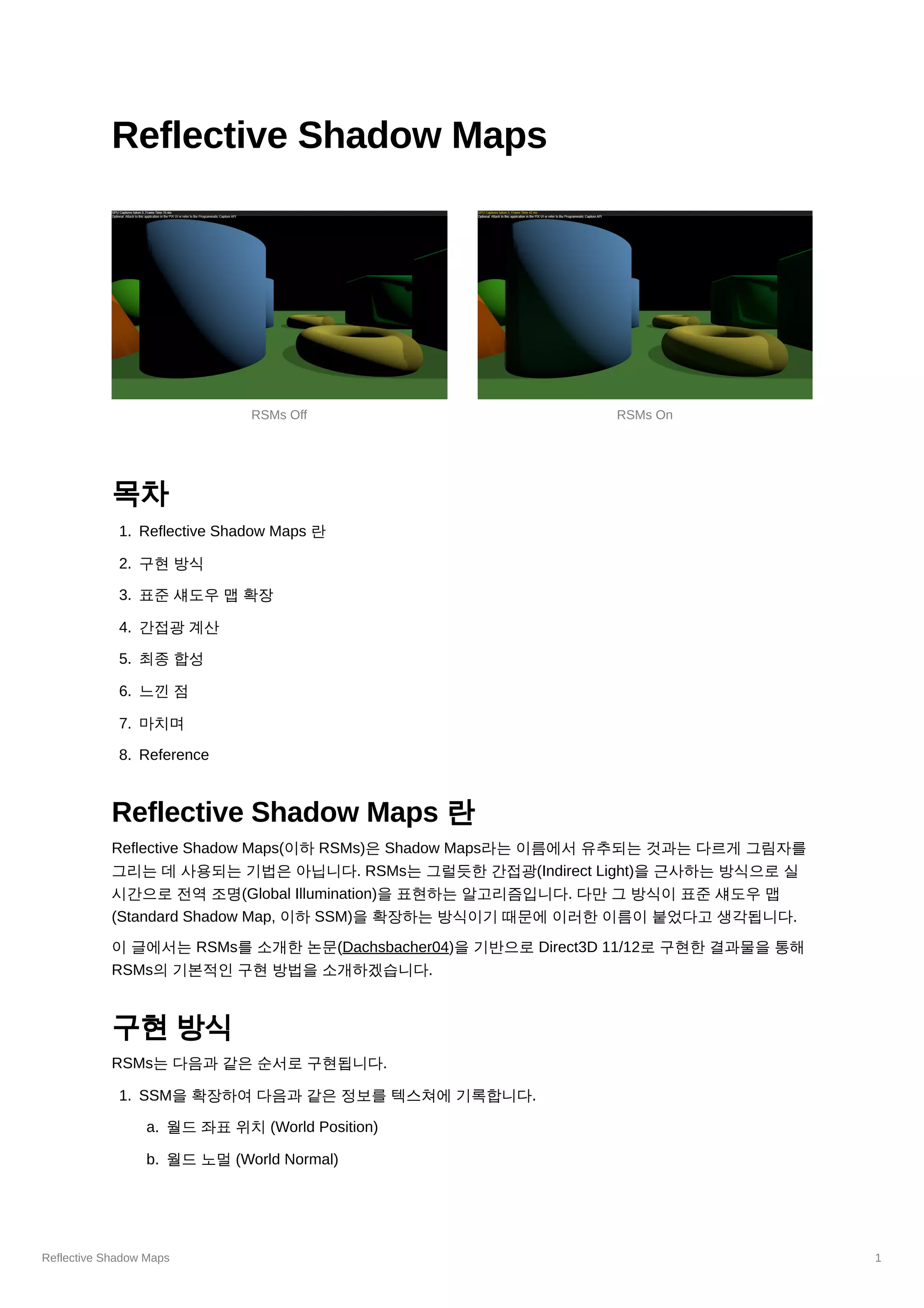 Reflective Shadow Maps | PDF