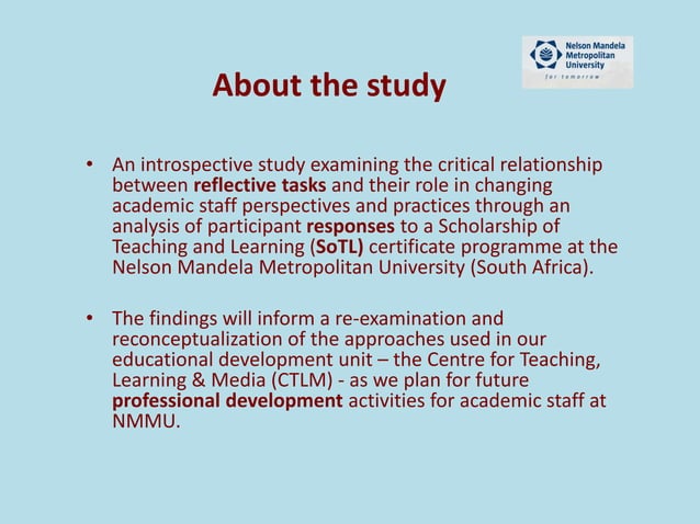 Reflective tasks and their role in changing practice13092016 | PPT