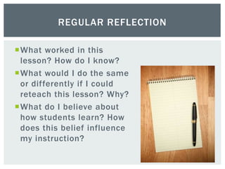 Reflective Teaching: Improving Library Instruction Through Self ...