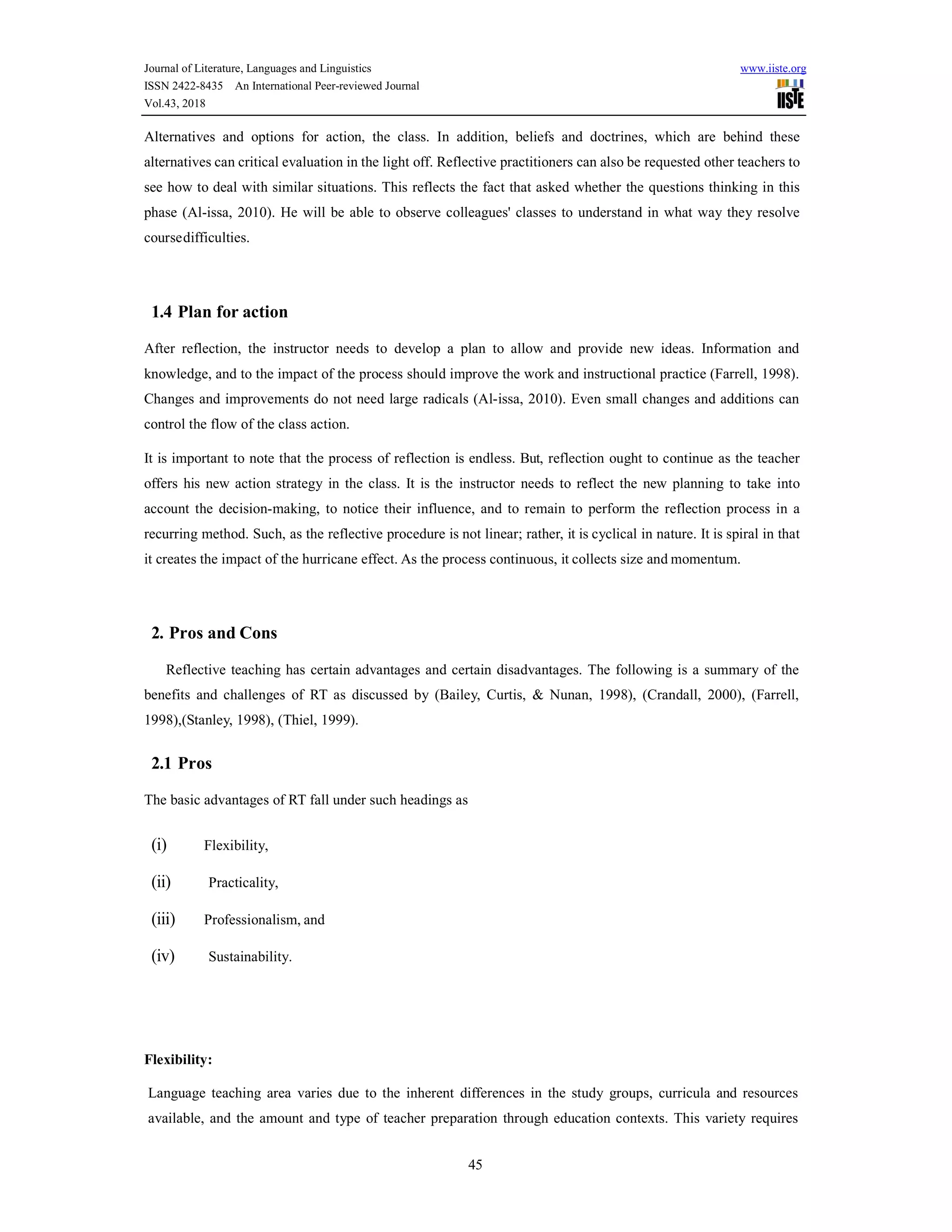 Reflective teaching as a practical approach | PDF