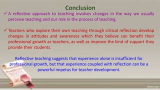 Reflective teaching as innovative approach ppt | PPTX