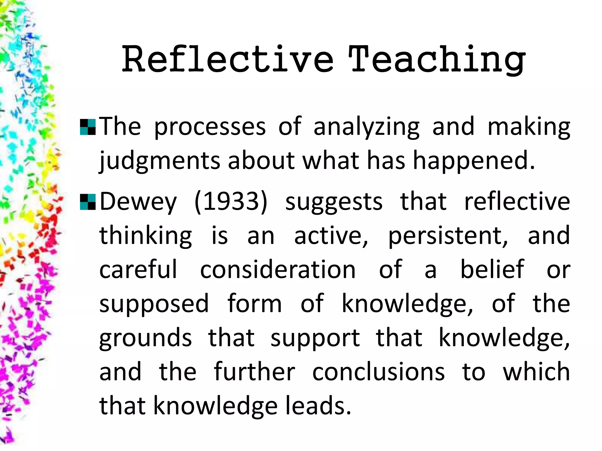 Reflective thinking/teaching | PPTX