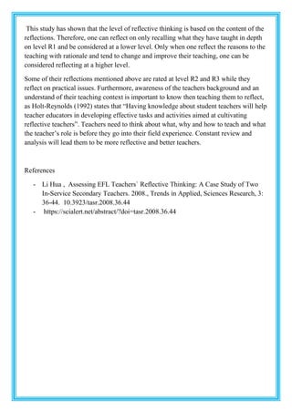 Reflective thinking using a case study- Akram Jabar Najim | PDF
