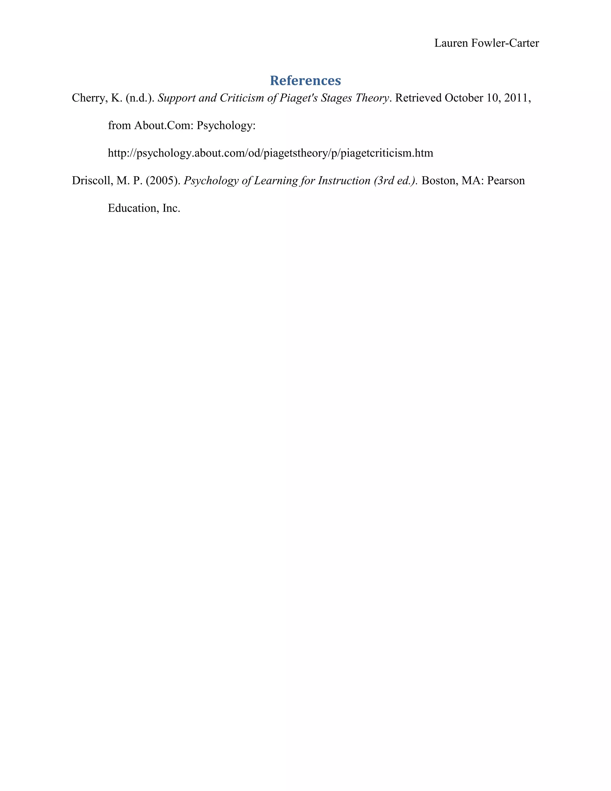 Unit Three Reflective Paper | DOCX