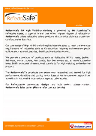 Reflectosafe, Mumbai, Safety Clothing | PDF