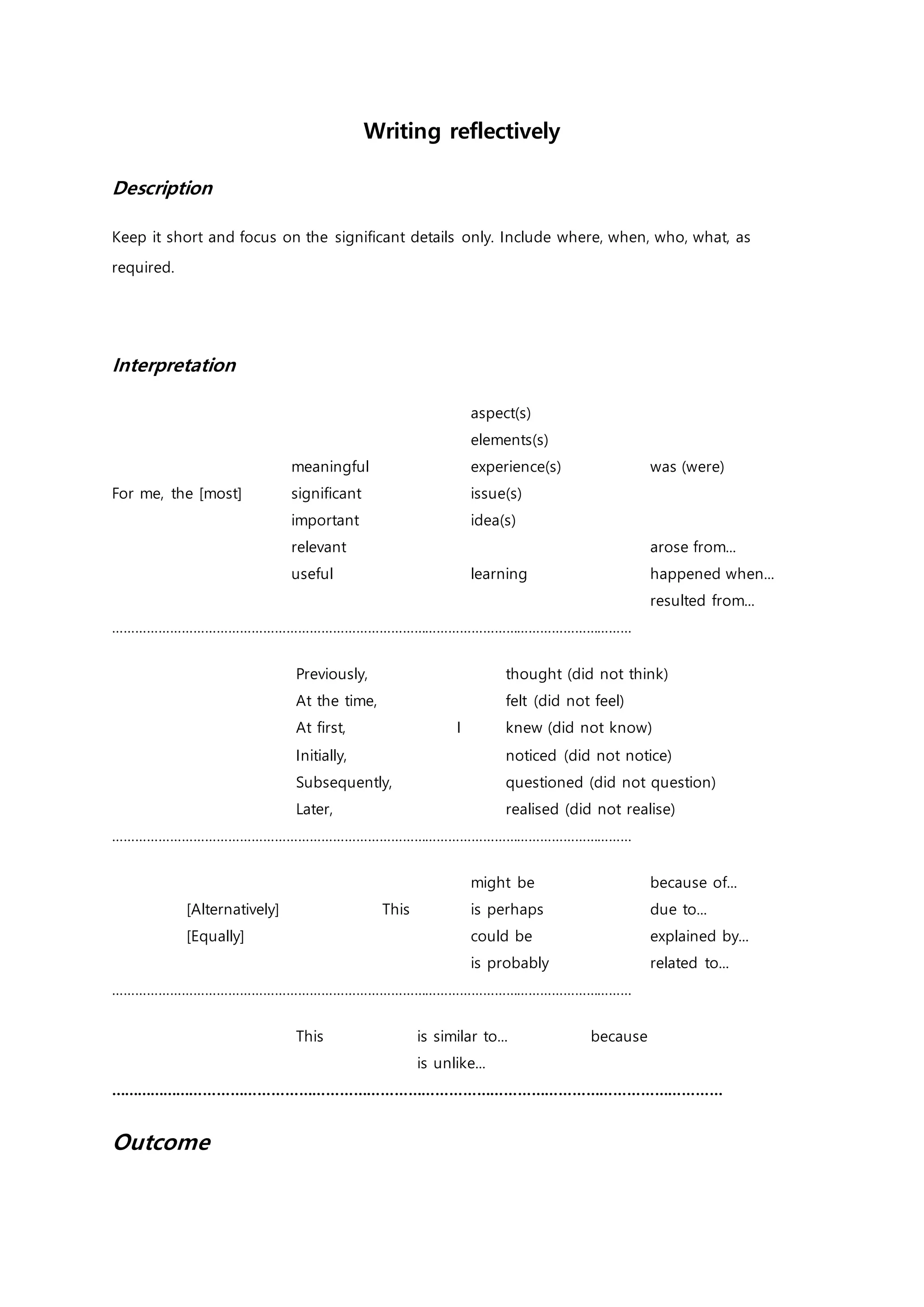 Reflective vocab | DOCX