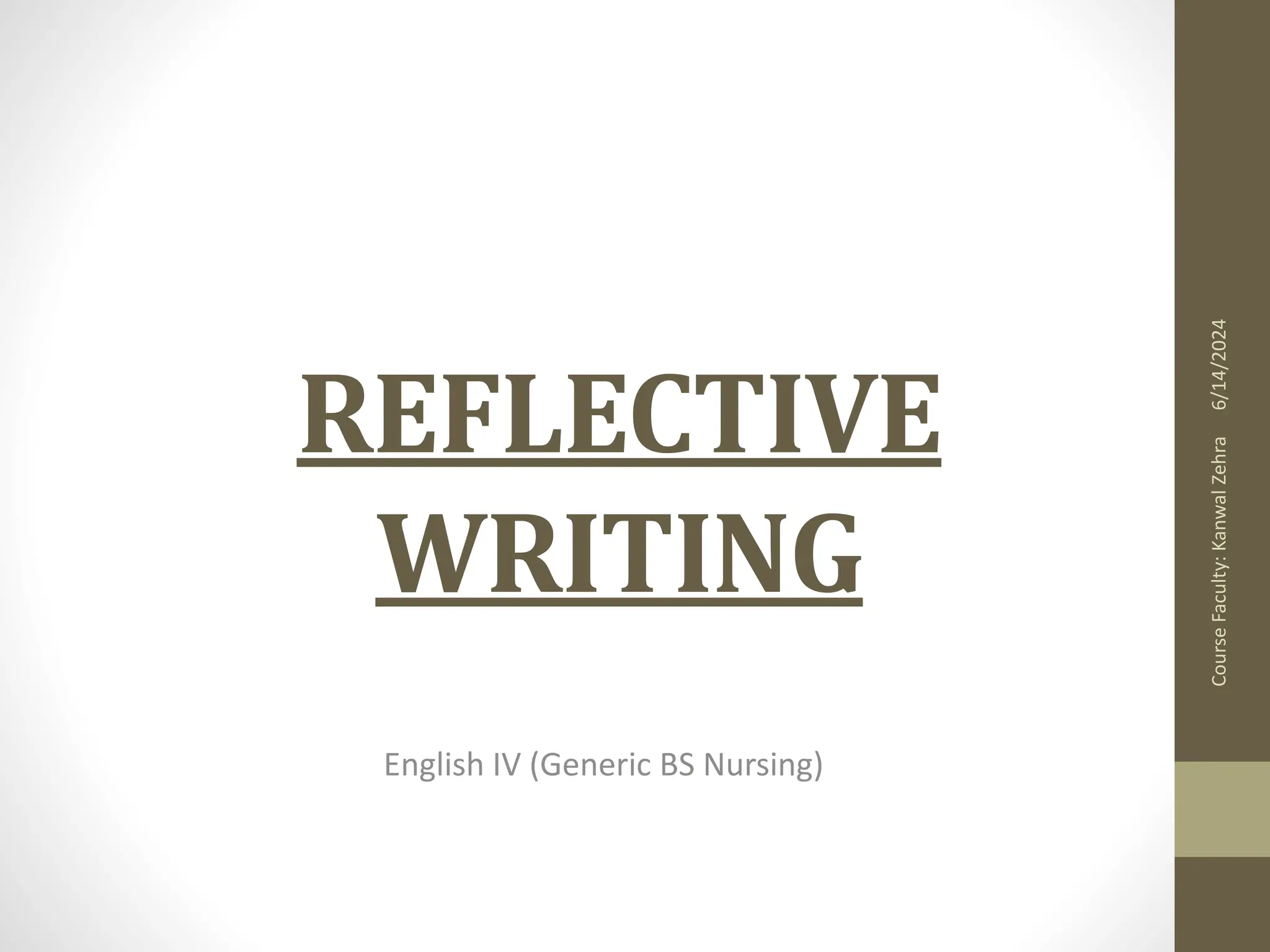 reflective writing and it's type and method | PPT