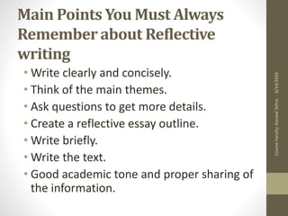 reflective writing and it's type and method | PPT