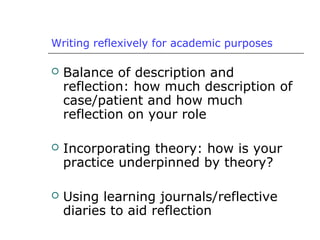 Reflective writing | PPT