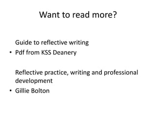 reflective writing - powerpoint.ppt