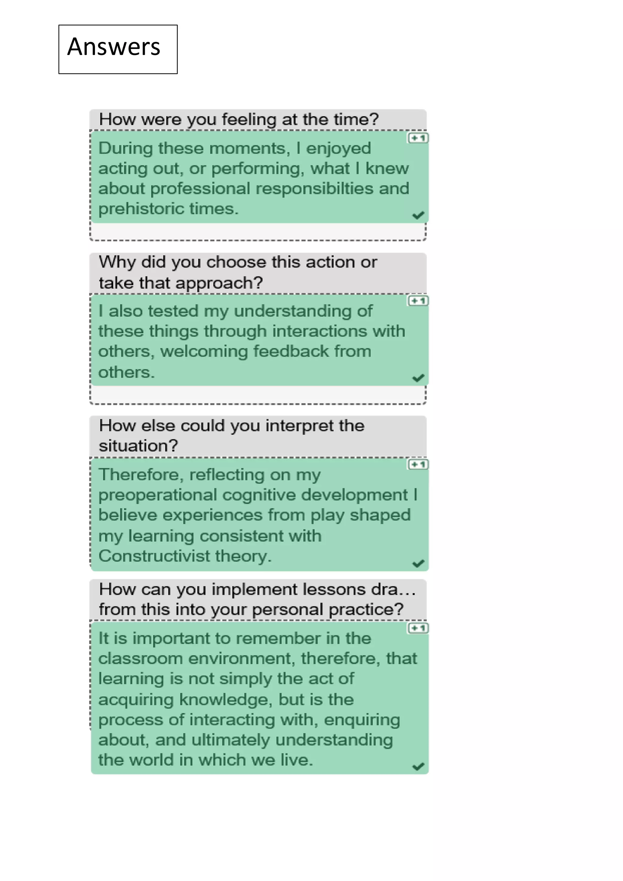 Reflective writing worksheet | PDF