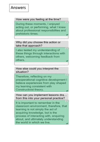 Reflective writing worksheet | PDF