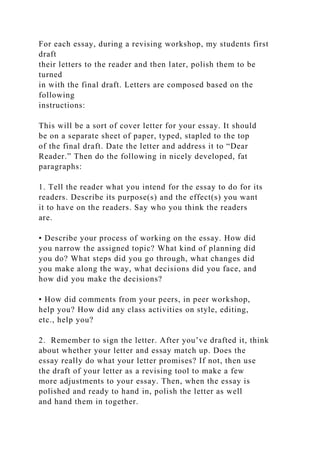 Reflective Writing and the Revision Process What Were You T.docx
