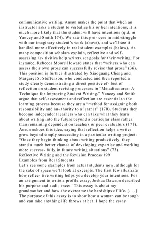 Reflective Writing and the Revision Process What Were You Thinkin.docx