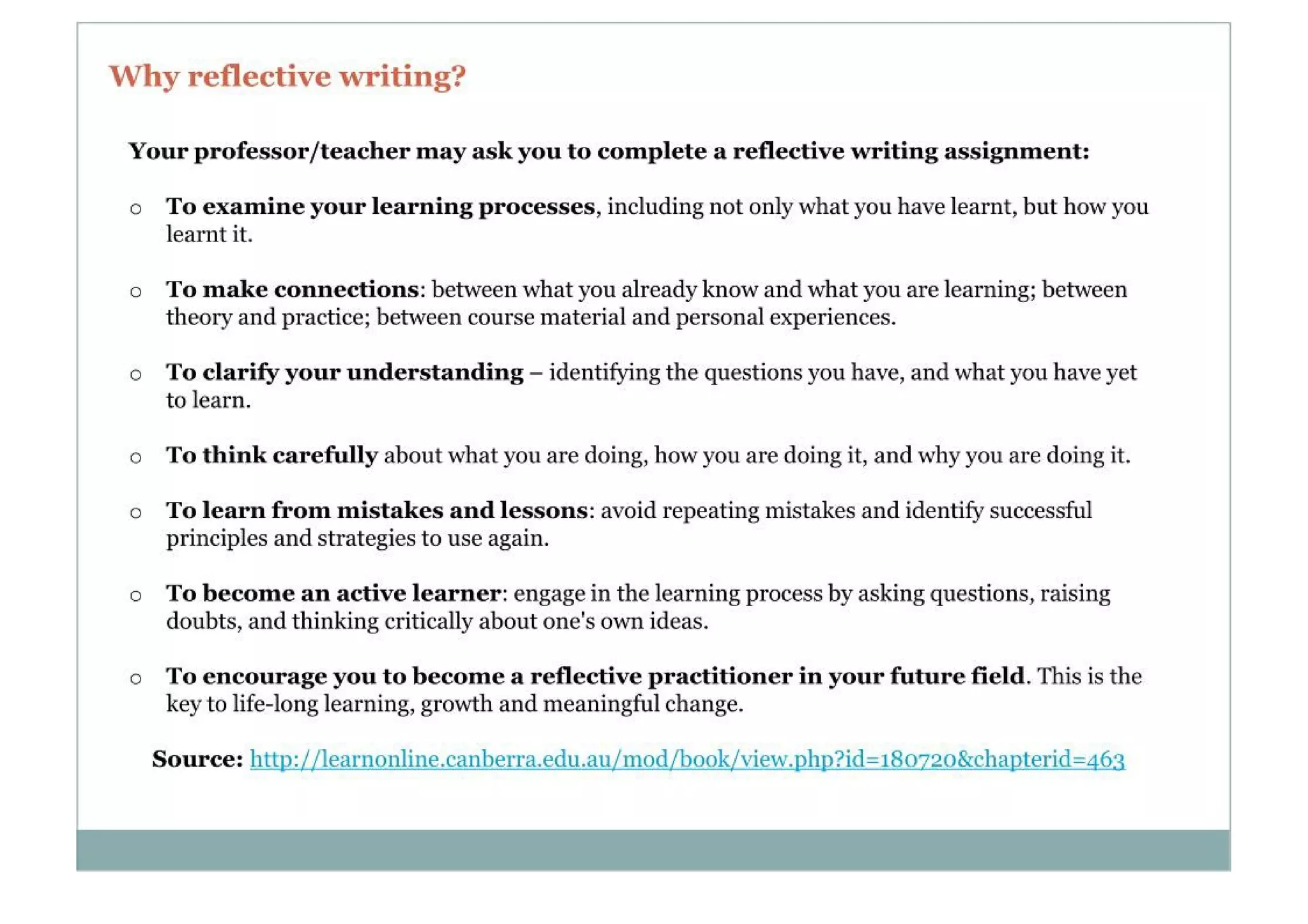 Reflective Writing Assignments | PDF
