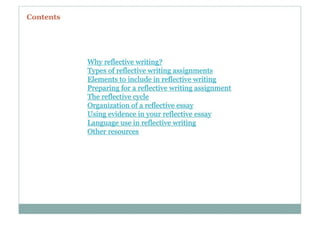 Reflective Writing Assignments | PPT