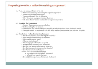 Reflective Writing Assignments | PPT