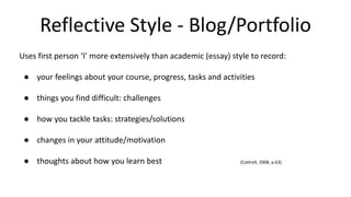 Reflective writing general workshop | PPT