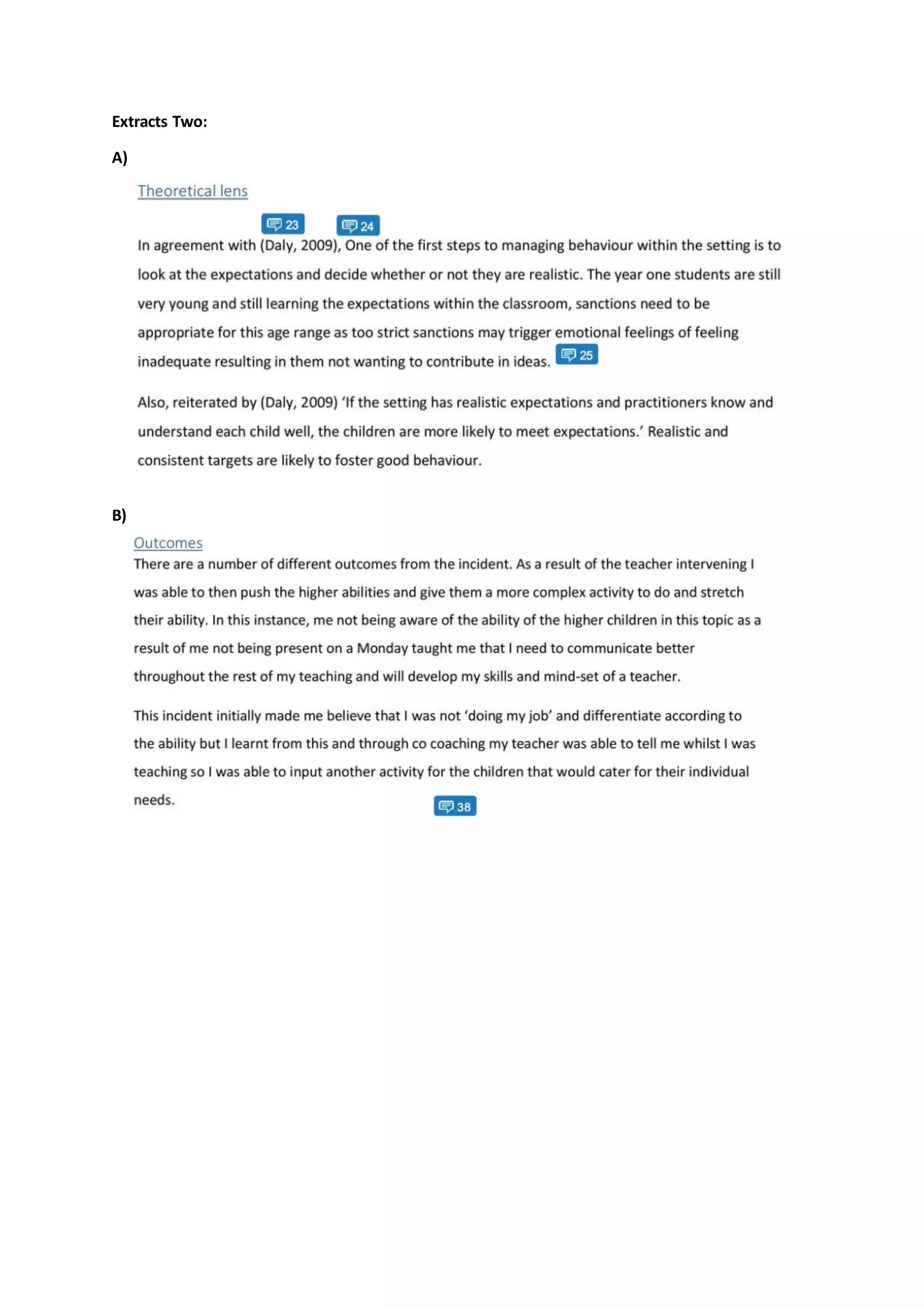 Reflective writing worksheet | DOCX