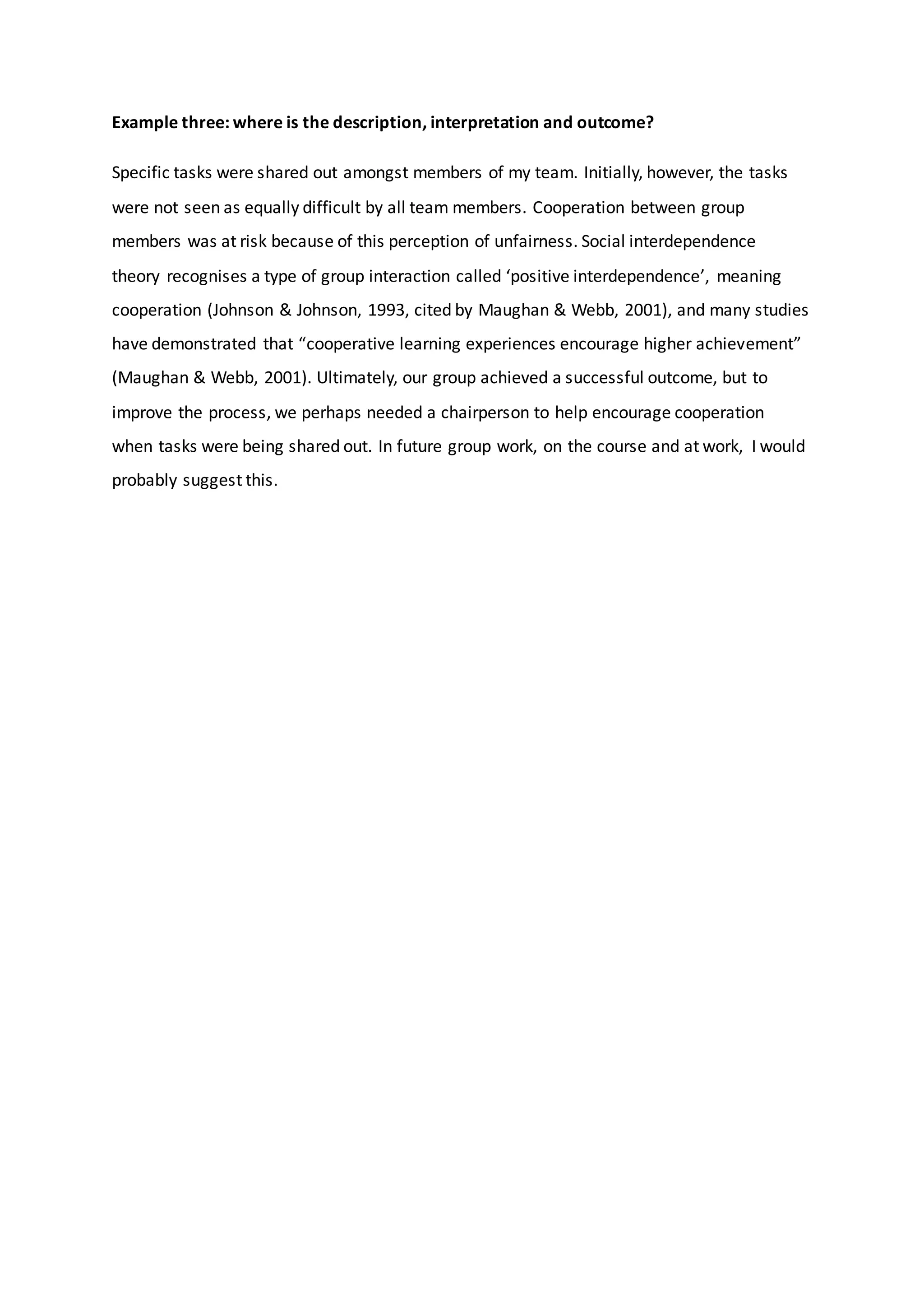 Reflective writing worksheet | DOCX