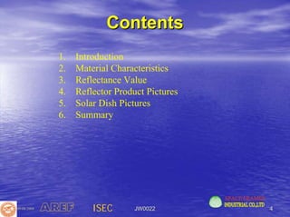 Solar Thermal Reflector Comparison | PDF