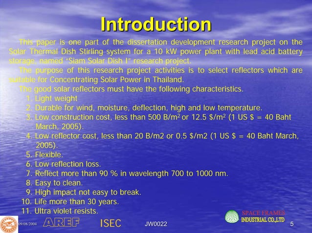 Solar Thermal Reflector Comparison | PDF