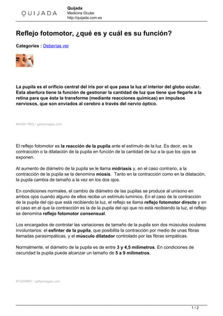 Reflejo fotomotor | PDF
