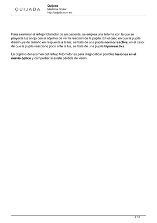 Reflejo fotomotor | PDF