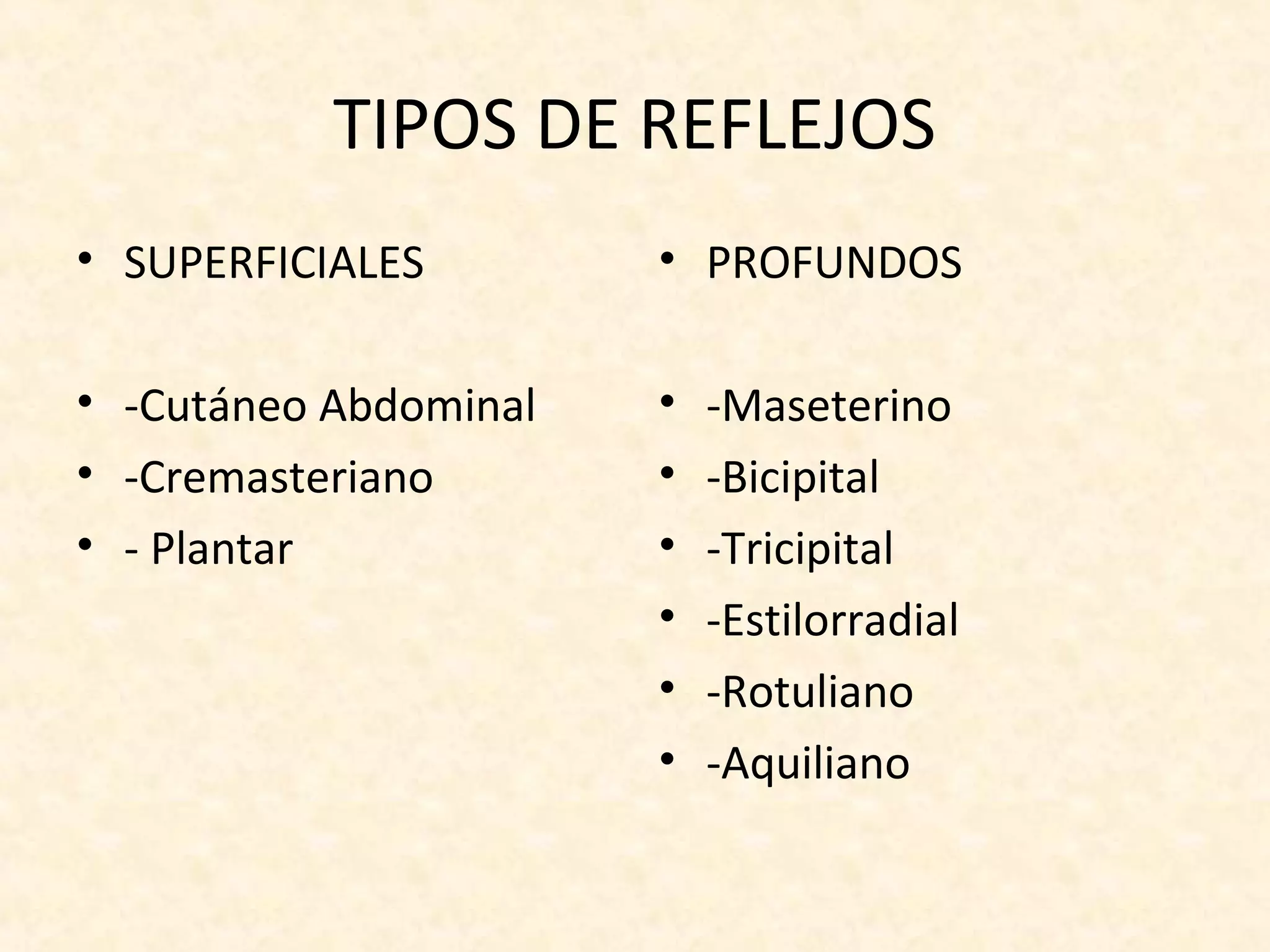Valoración de los Reflejos | PPT