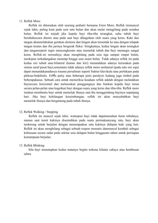 Reflek primitif pada bayi baru lahir | DOC