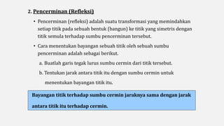 rMatematika Kelas XI Pencerminan (Refleksi) | PDF