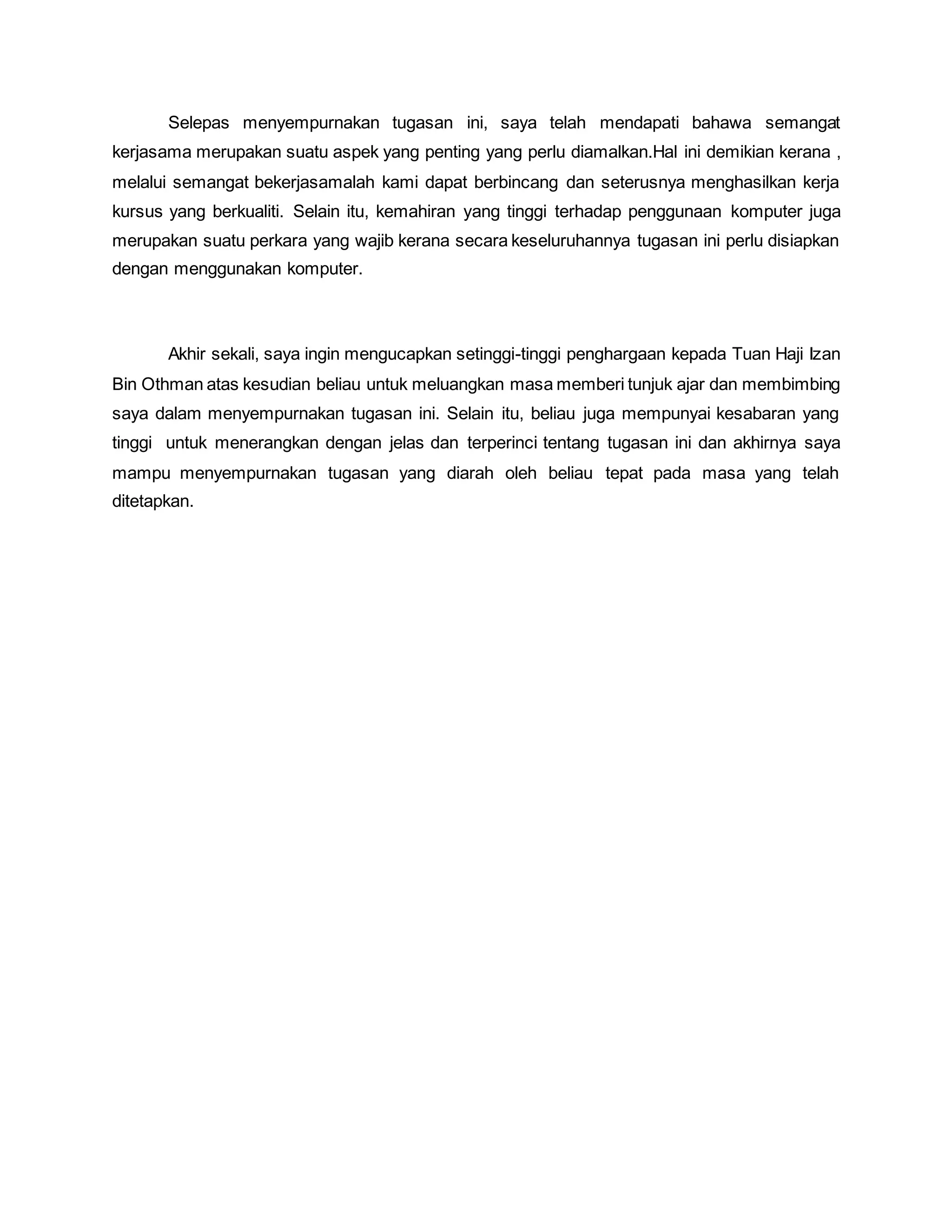 Contoh Refleksi Assignment IPG | DOCX