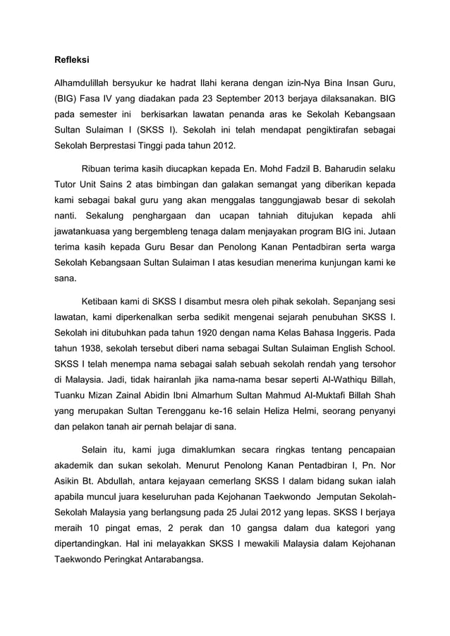 Refleksi big aq | DOCX