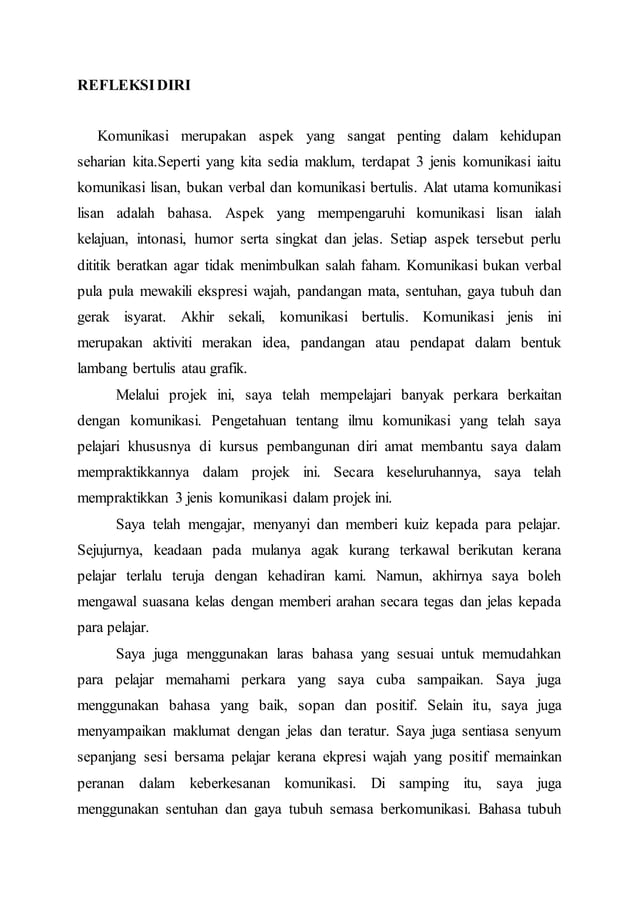 Refleksi diri | DOCX
